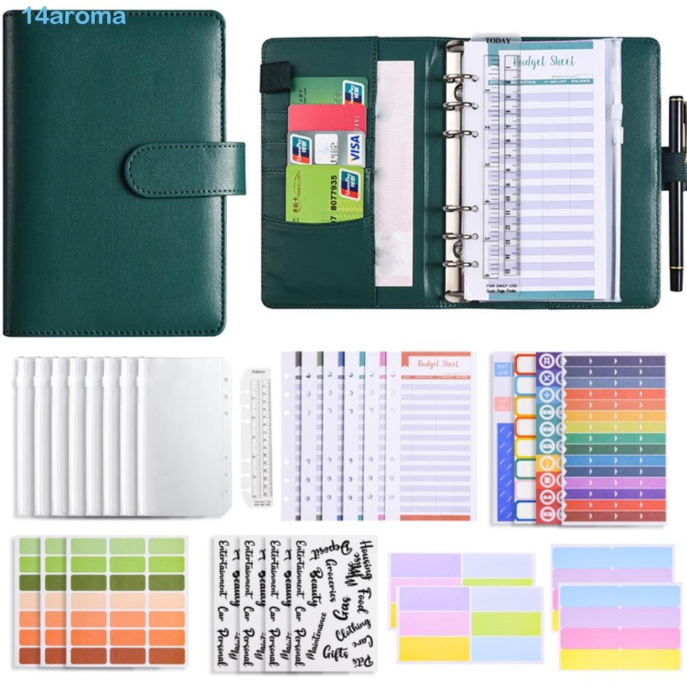 AROMA Loose-leaf Notebook, Ruler Magnetic button Cash Budget Ledger ...