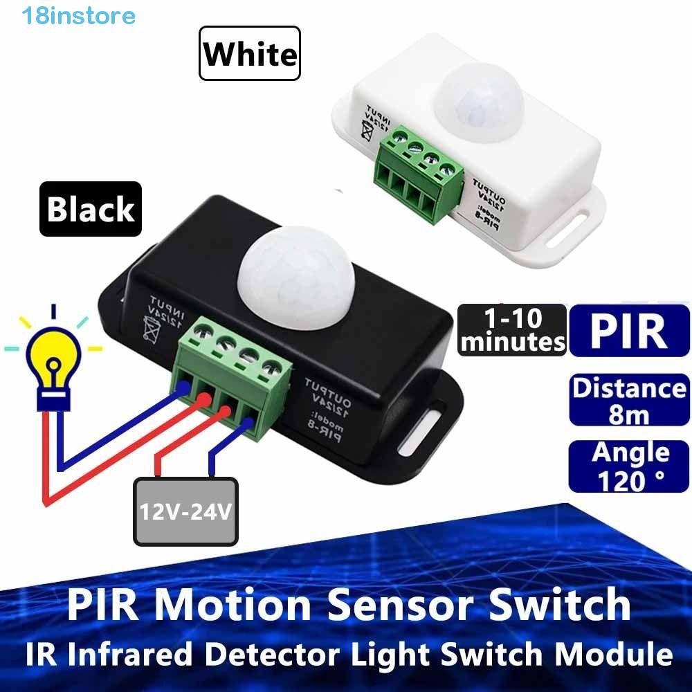 INSTORE PIR Motion Sensor Switch, Adjustable Energy-saving Infrared ...