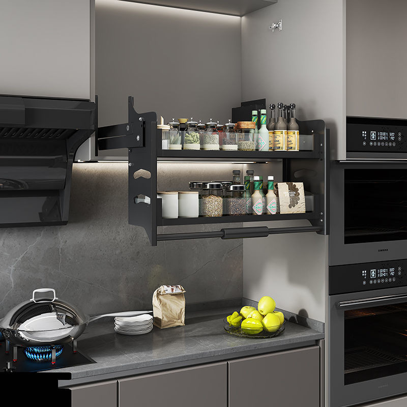 Kitchen Hanging Cabinet Lifting Basket Cabinet Seasoning Seasoning ...