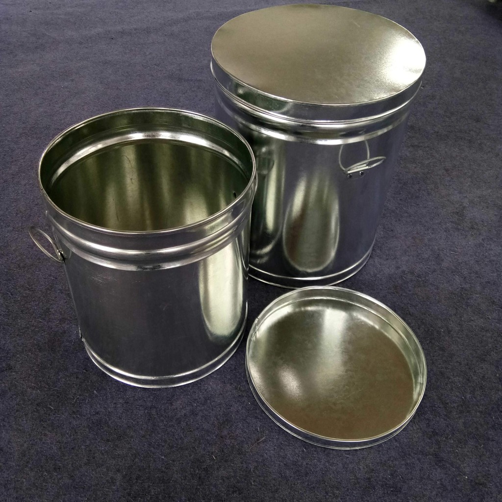 Bekas Penyimpanan Beras Besi Baldi Tertutup Dapur Tong Penyimpanan ...