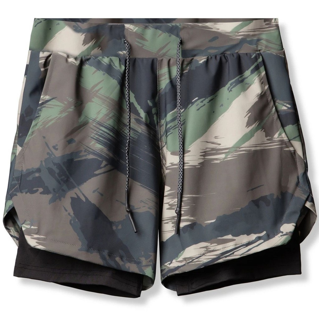 Double Layer Anti-Exposure Swimming Trunks Sports Shorts Men Running ...