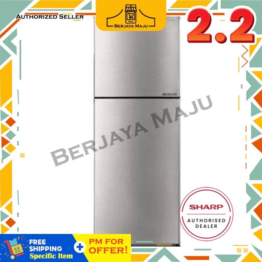 Sharp 410L 2 Door Inverter Refrigerator SJ4122MSS (Matte Silver ...