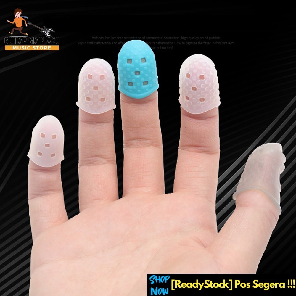 🎼Pos Segera🎸 6PCS Guitar Silicone Finger Left-hand Finger Kit Beginners ...