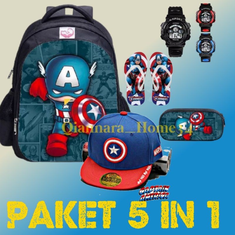 Marvel Super Hero Captain America School Backpack for Boys Preschool ...