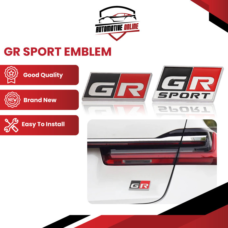 TOYOTA GR SPORT EMBLEM 3D Metal Logo GAZOO RACING Car Styling Rear Tail Trunk Emblem for Toyota ...