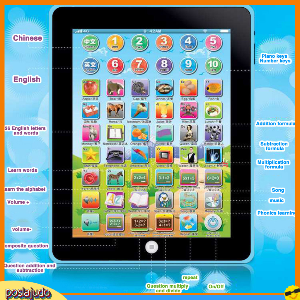 [poslajudo] Leaning Machine Toddler Tablet Interactive Kids Learning ...