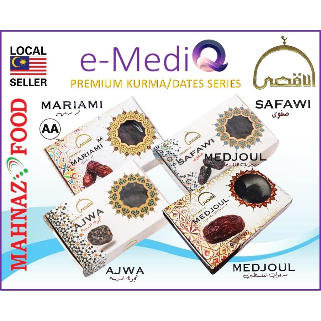 KURMA/DATES AL AQSA MARIAMI AA/ SAFAWI/ AJWA / MEDJOUL PREMIUM SERIES ...