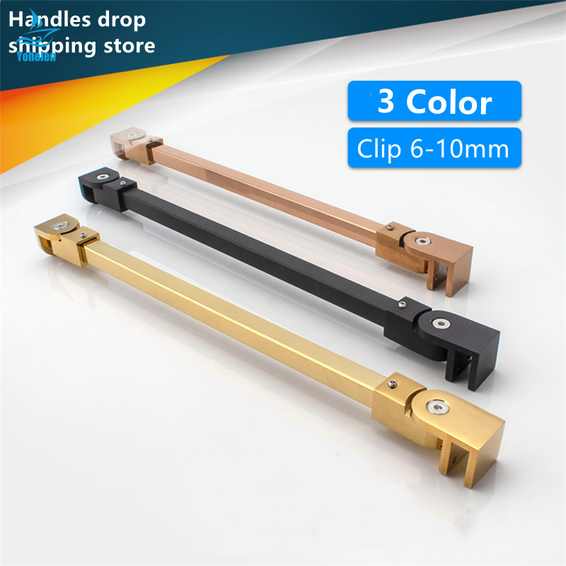Rose Gold Shower Installation Kits Shower Glass Clamp Bracket Glass ...