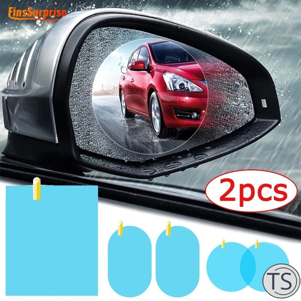 TS 2 Pcs Motorcycle Rearview Mirror Rain-proof Sticker Simple Universal ...