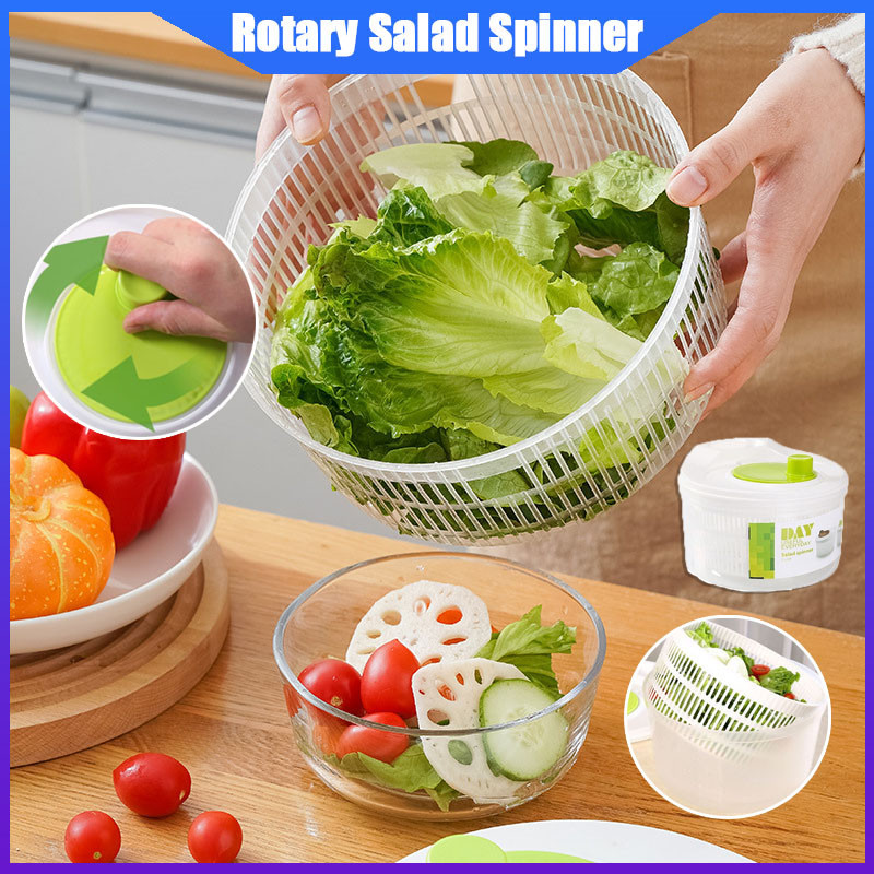 3L Salad Spinner Dehydrated Machine Kitchen Vegetables Salad Spinner ...