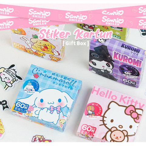 (63 Pcs) Cute Stickers Sanrio Melody Kuromi Sinchan Hello Kitty ...