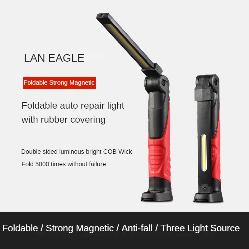 COB folding maintenance work lamp magnetic suction USB charging auto ...