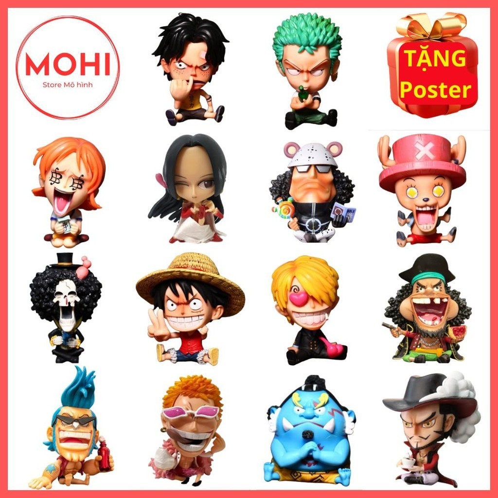 Super Big Super Cute One Piece Chibi Models: Luffy, Zoro, Ace, Brook ...