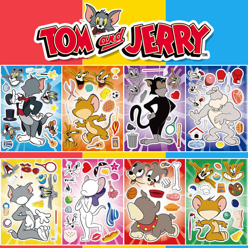 Cartoon Animation Tom and Jerry Theme Puzzle Stickers for Children's ...
