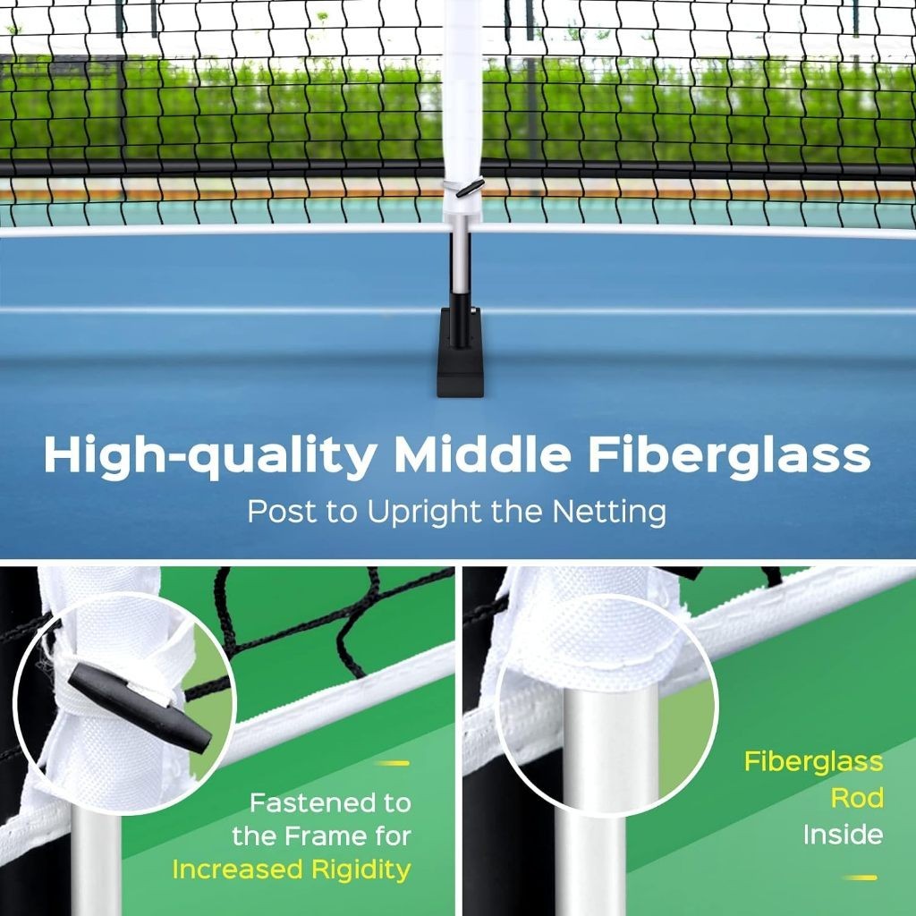 Pickle ball Padel Board Net with Foldable Stand& Carry Bag 22 FT Steel ...