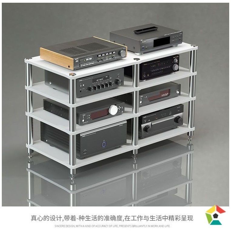 Audio Rack & Hi-Fi Equipment Cabinet Amplifier TV Stand Entertainment ...
