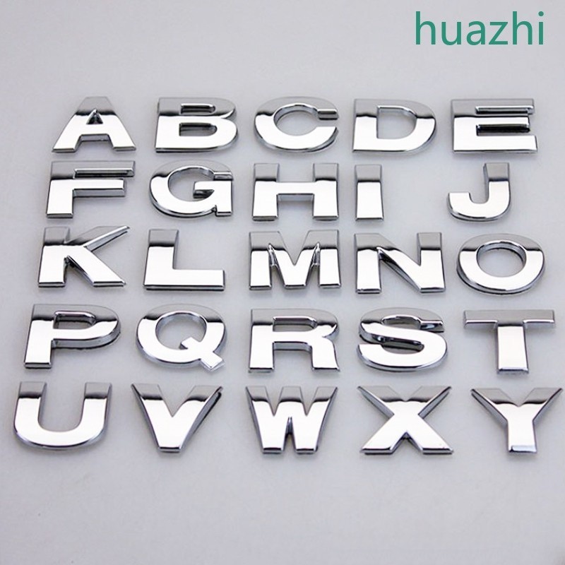 1 x 45mm Silver Metal DIY 3D Letter Alphabet Number Emblem Motor Car ...
