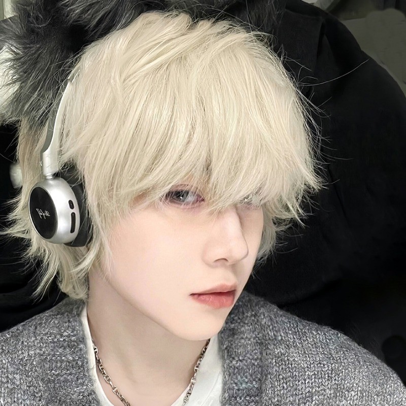 Wig Men’s Short Hair Boys Daily Handsome Full-head Wig | Shopee Malaysia