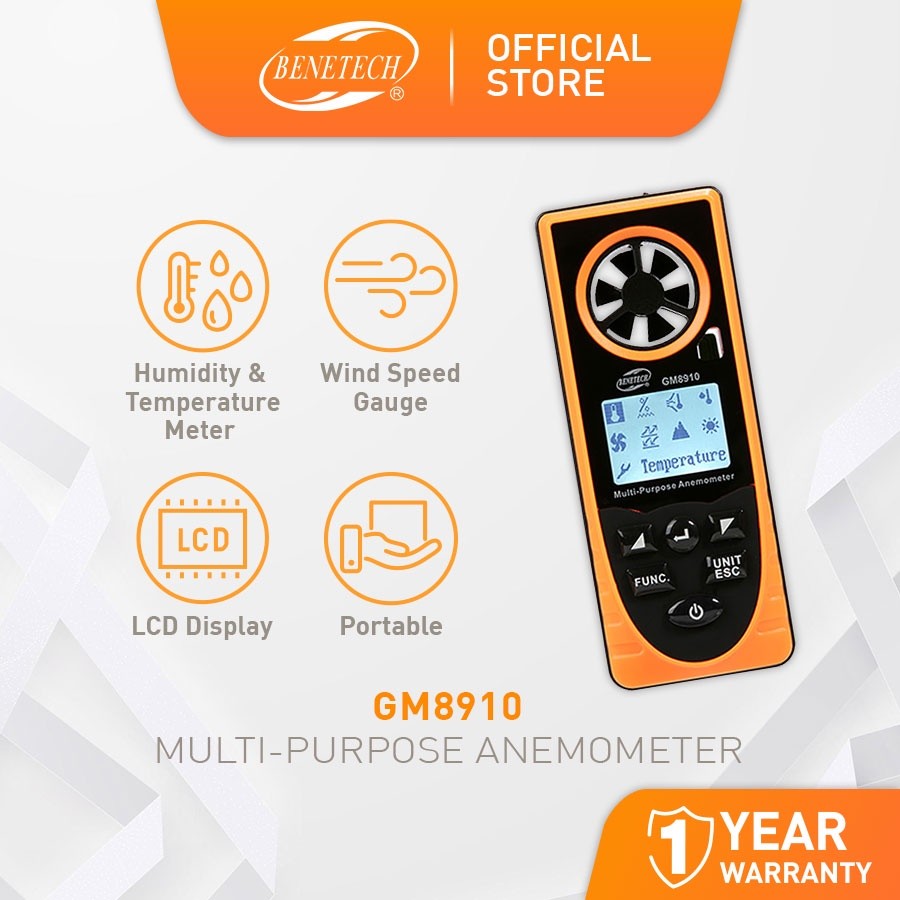 Benetech GM8910 Multi-Purpose Anemometer for Temperature, Humidity ...