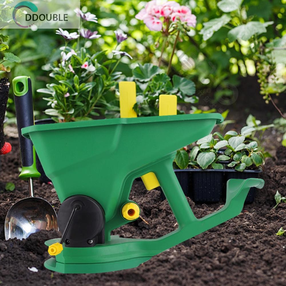 [Ddouble.my] 1.5L Gardener Hand Held Seed Spreader 5 Gear Manual Seeder Fertilizer Applicator ...