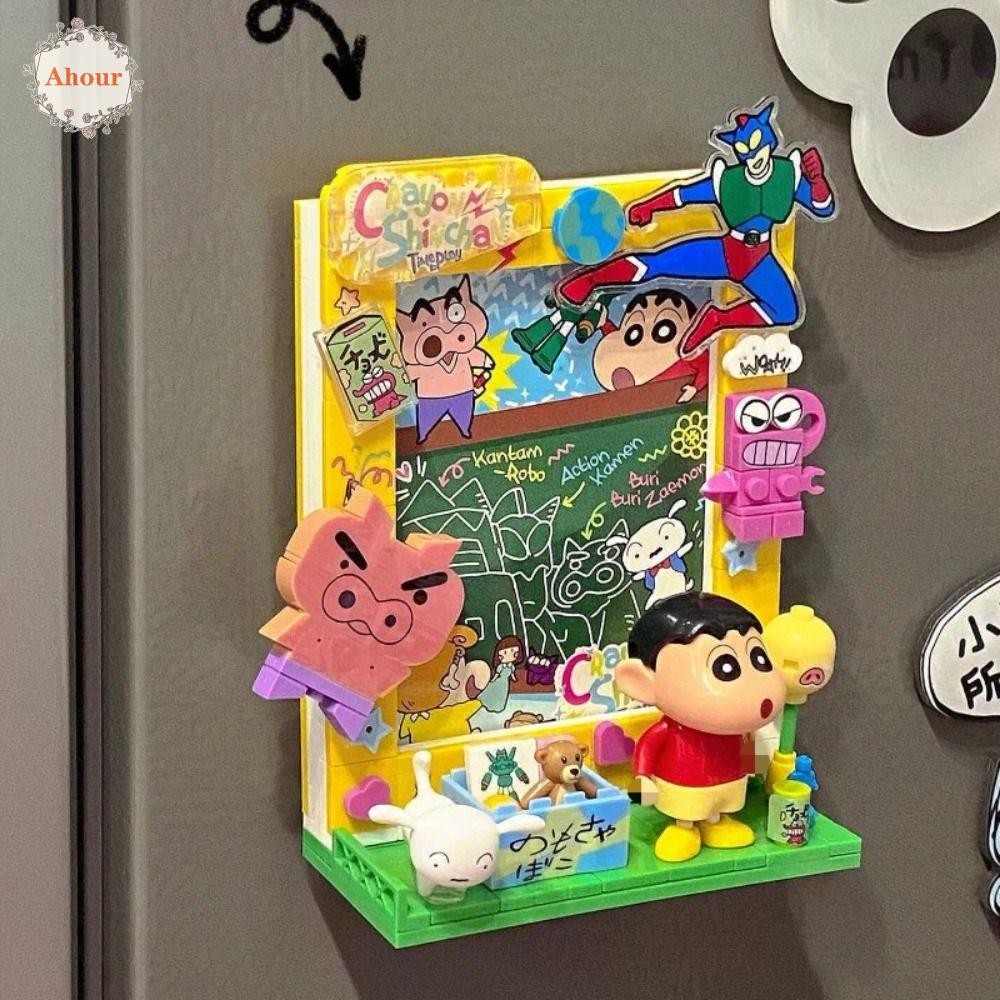AHOUR Crayon Shin-Chan Building Blocks, Fridge Magnet Anime Peripheral ...