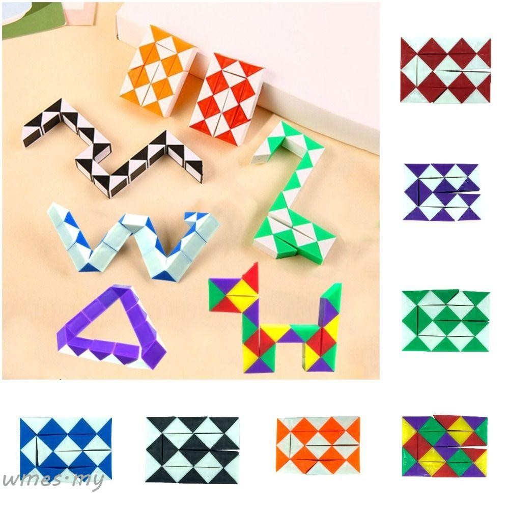 WMES1 Magic Snake Cube, Folding Detachable 24 Speed Magic Snake Ruler ...