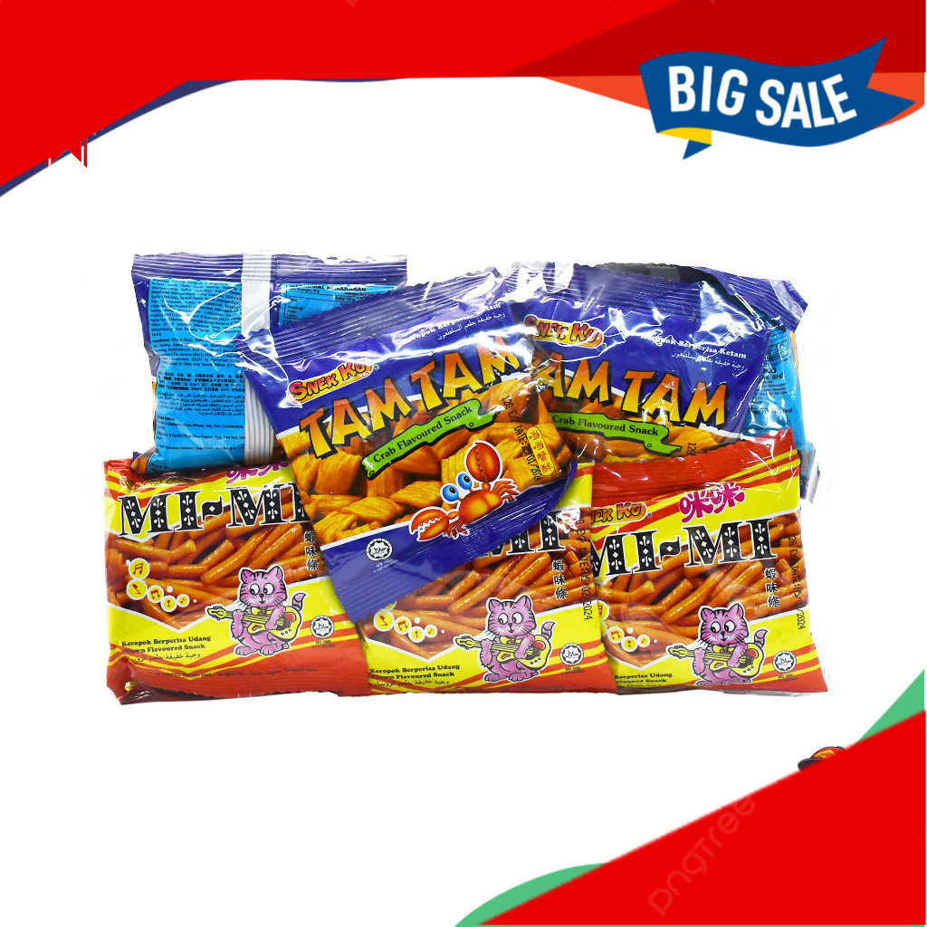 (10pcs) Makanan Ringan Mee Snek Ku Perisa Ketam Crab Flavour Snack + Mi ...