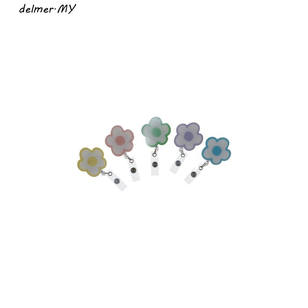 DELMER Nurse Badge Reel, Flower Name Tag Retractable Badge Holder ...