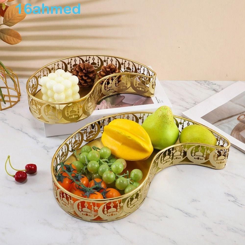 AHMED Ramadan Moon Trays, Iron Decorative Food Serving Tray, Dried ...