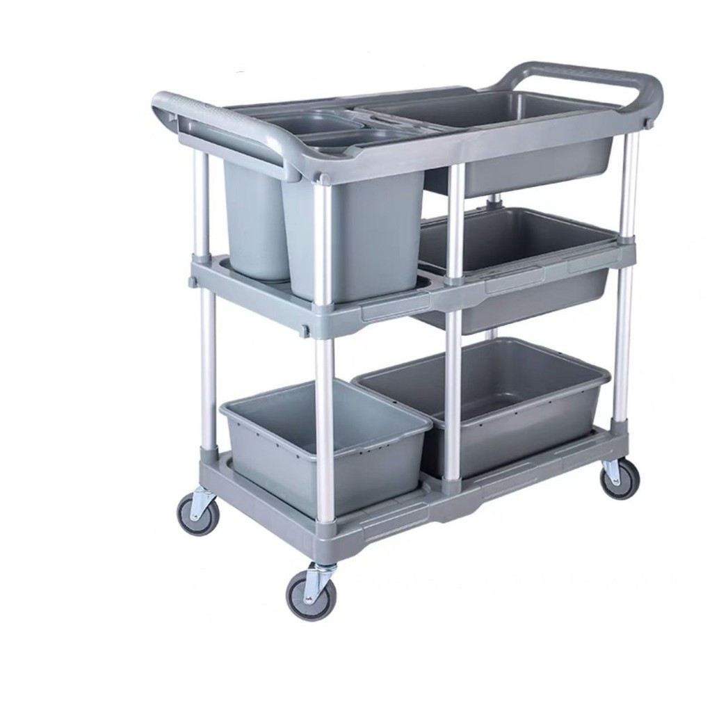 Public Tier Utility Cart Serving Trolley Mobile Dish Bowl Collector ...