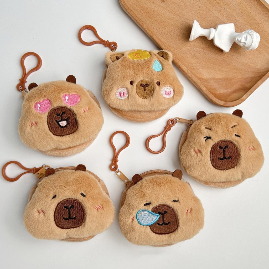Capybara Key Ring Cartoon Handbag Keyring Capybara Plush Keychain Toy ...