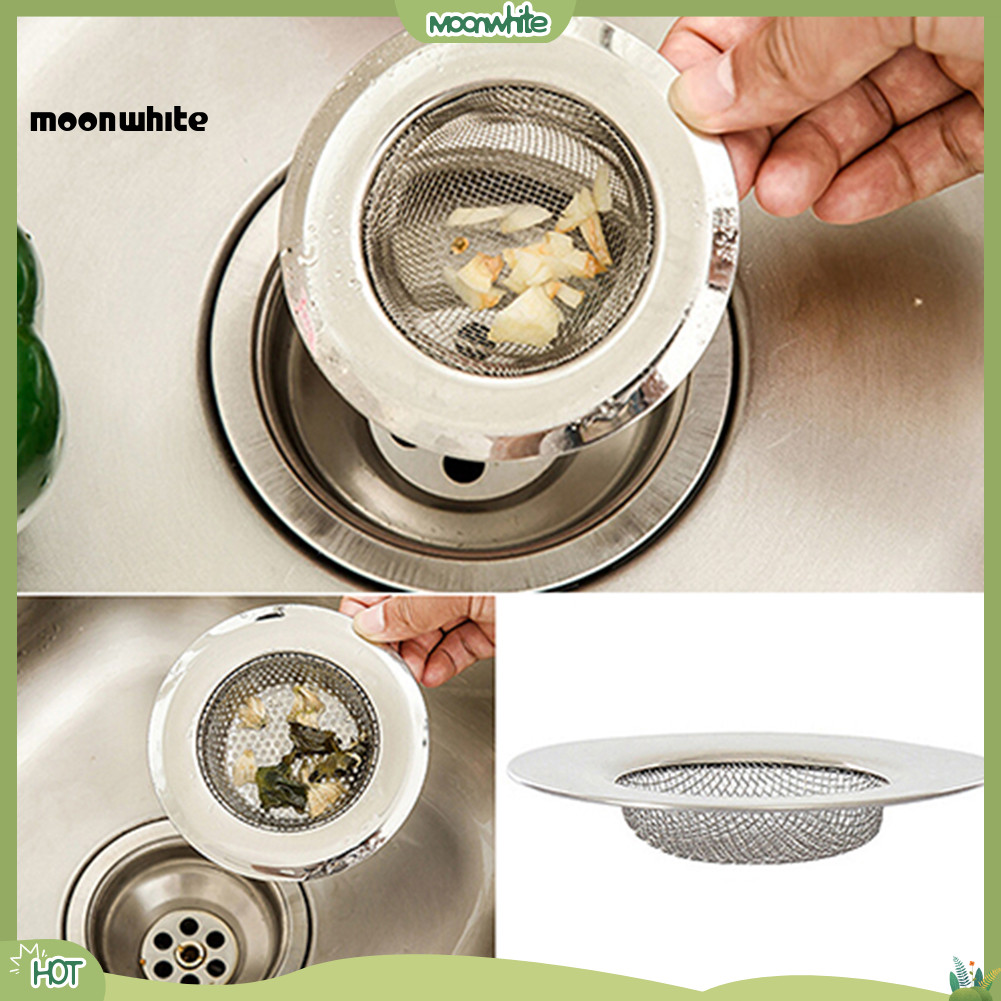 [MOONWHITE] Stainless Steel Mesh Sink Strainer Trap Bath Hair Drain ...