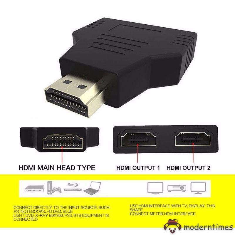 HDMI 1 Input 2 Output 1080P HDMI Splitter Adapter Converter for PS4 ...