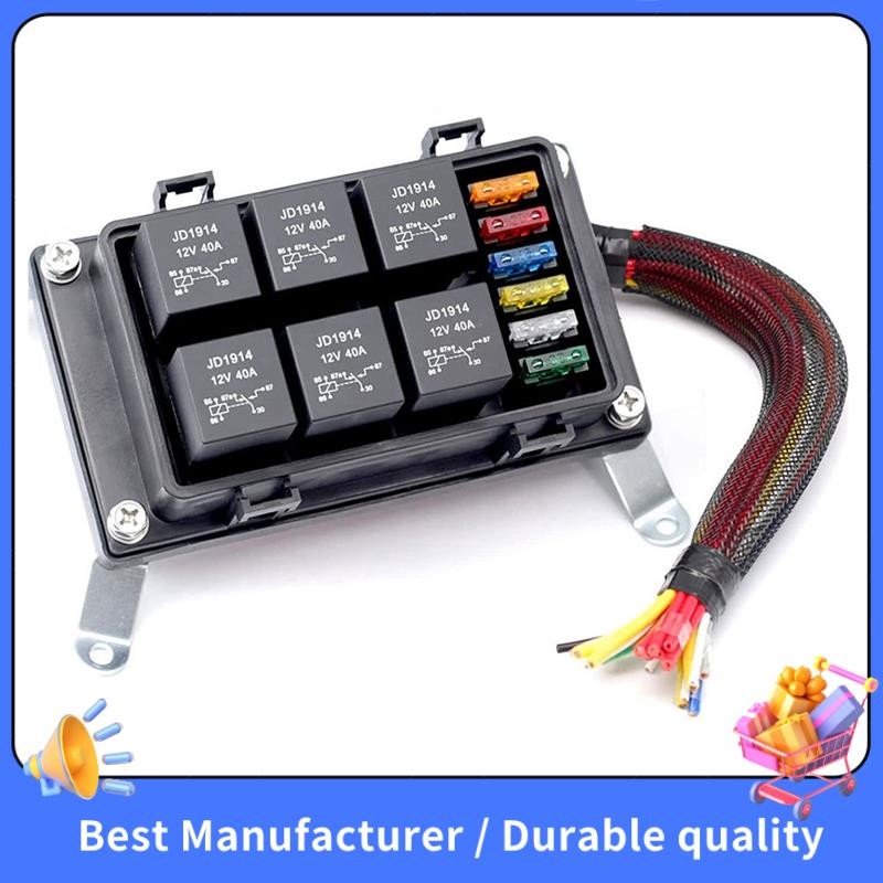 【NEW】12V 40A Relay Box 6 Way ATC/ATO Fuse Relay Box 24V Fuse Block with ...