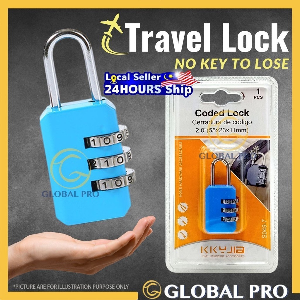 Travel Lock Coded Lock Luggage Locks for Air Travel Dial Lock Padlock ...