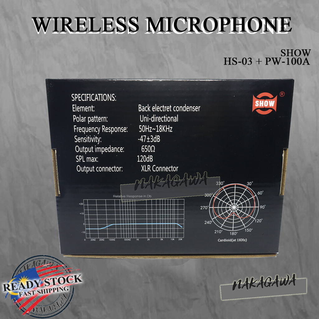 SHOW HS03 + PW100A 48V PHANTOM POWER IMAM HEADSET MICROPHONE WITH 5 METER CABLE | Shopee Malaysia