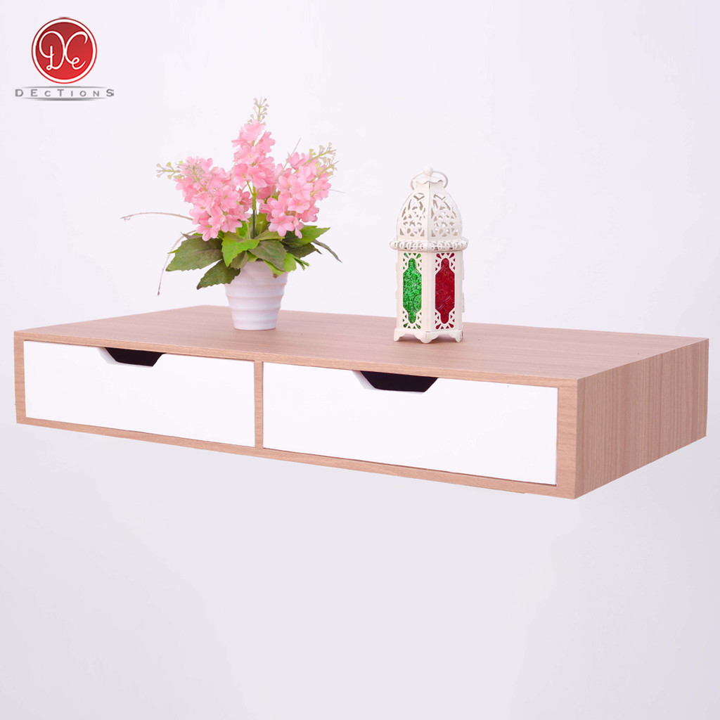 Dections Wall Drawer Shelf 60x30 cm Floating Hanging 2 Slot Storage W ...