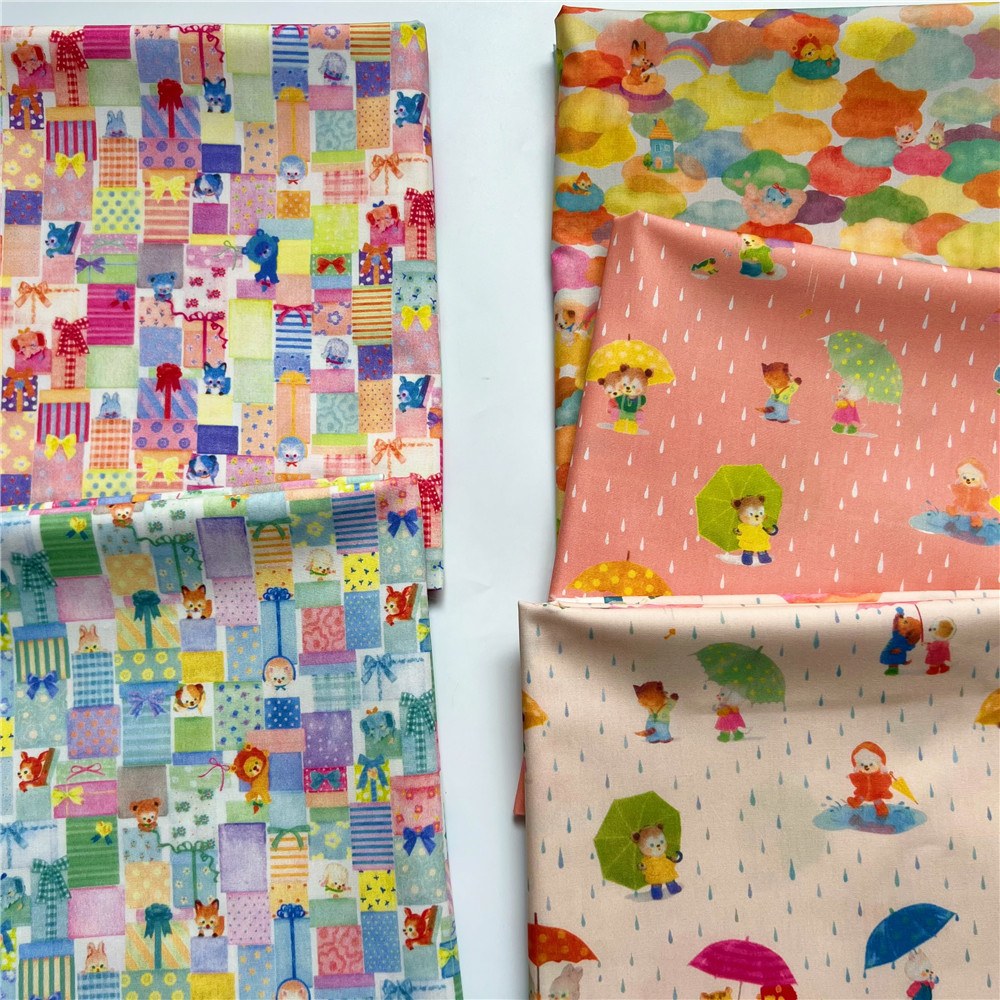 Cute Japanese small animals thin Poplin fabric fabric Lolita diy ...