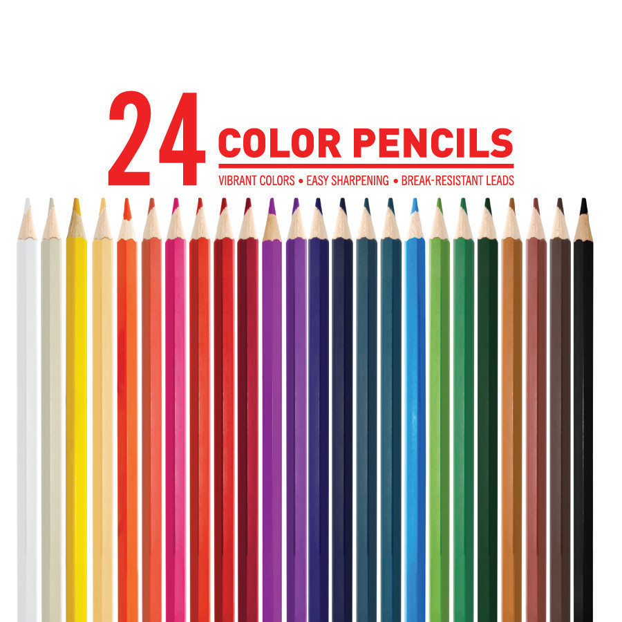 Pensel Warna (Set of 24 Colours) Colouring Pencils – Smooth Colour ...