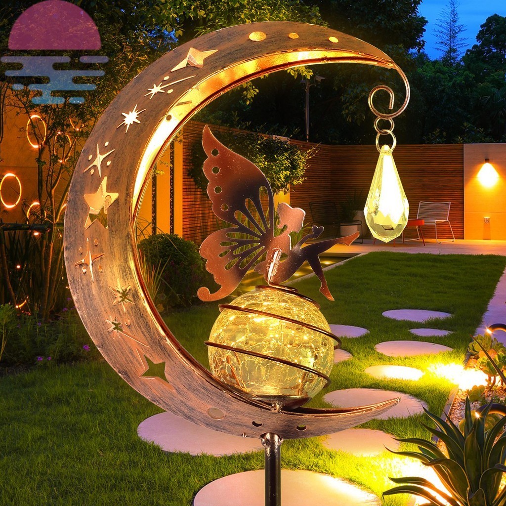 Moon Fairy Solar Light Outdoor Garden Fairy Stake Lights IP55 ...
