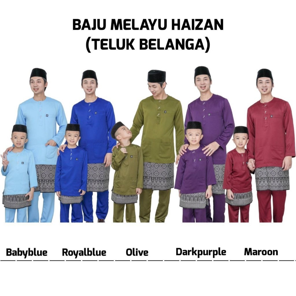BAJU MELAYU HAIZAN TELUK BELANGA BPI DEWASA KANAK KANAK BUDAK RAYA 2024 ...