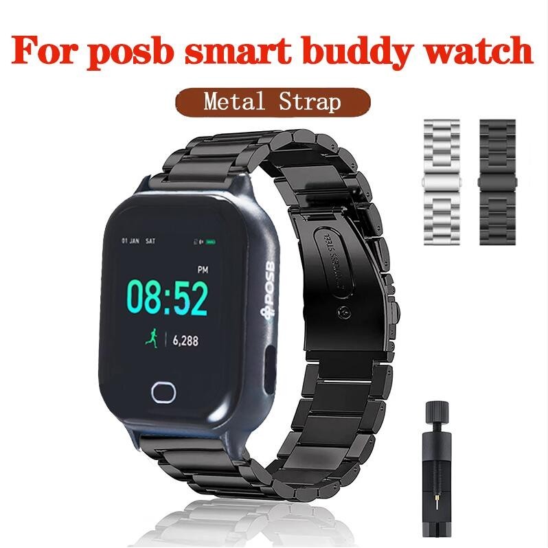 posb smart buddy watch Strap Band Metal Stainless Steel Strap Band for ...