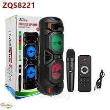 ZQS8221 Dual 8-inch 40W High Power Bass Sound Box Portable Wireless DJ Party Concert Blue tooth ...