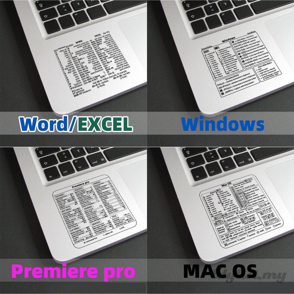 ღ Windows Pc Reference Keyboard Shortcut Sticker Adhesive For Pc Laptop ...