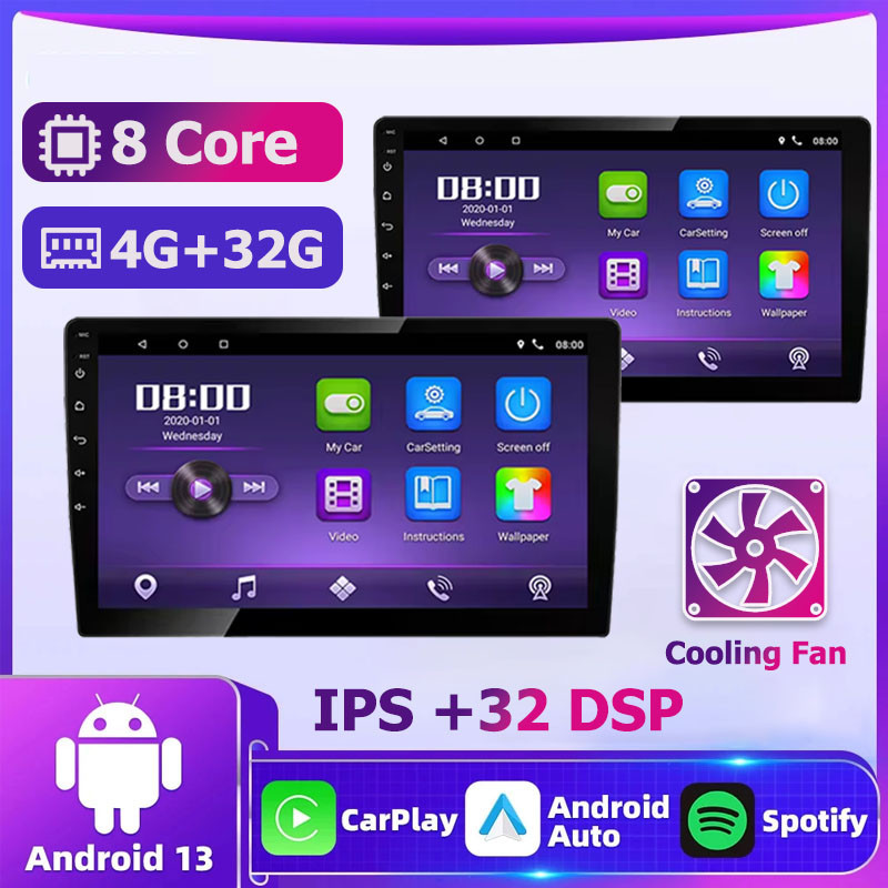 (Cooling System) Android Car Player Android 13 Octa-Core 4G+32G 2din 9 ...