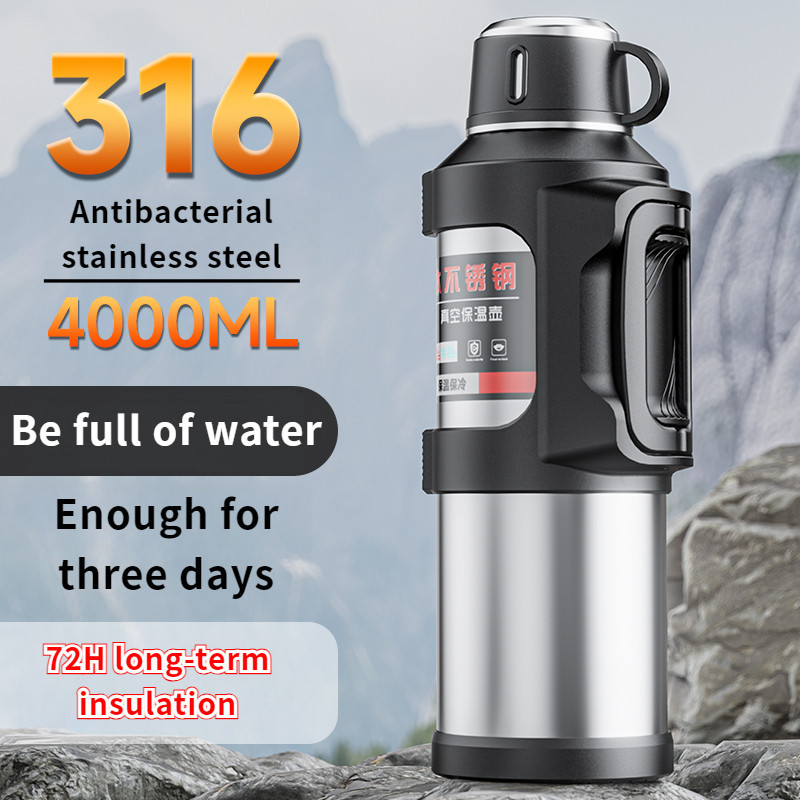 【ALLEN】5L large capacity thermos bottle 316 stainless steel 72-hour hot ...