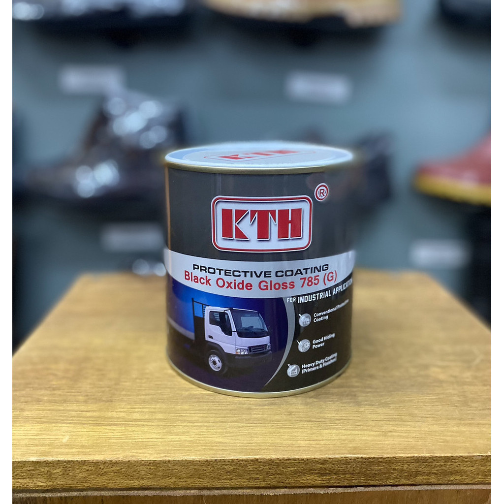 1L KTH 785g gloss black paint cat besi / cat hitam matte / cat kayu ...