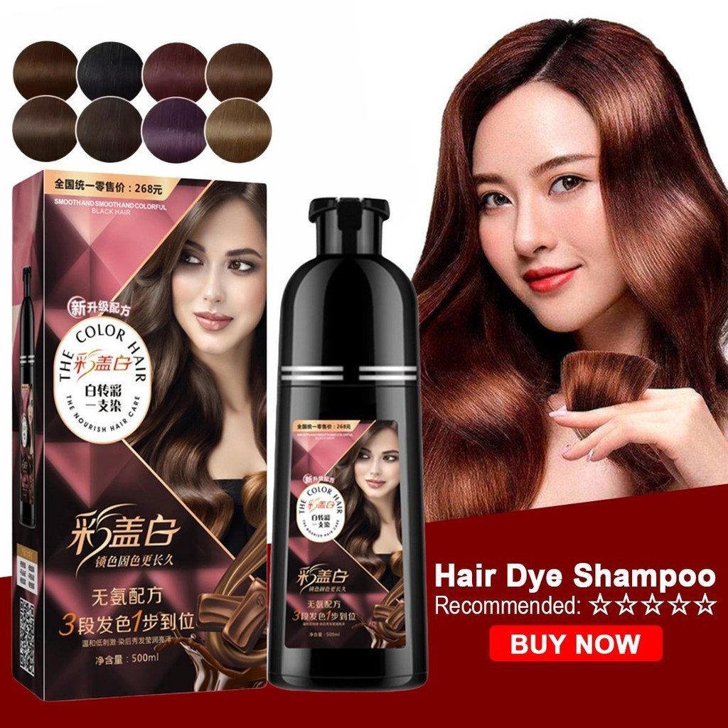 3in1Colour rambut pewarna rambut Colour hair shampoo Black Hair Dye ...