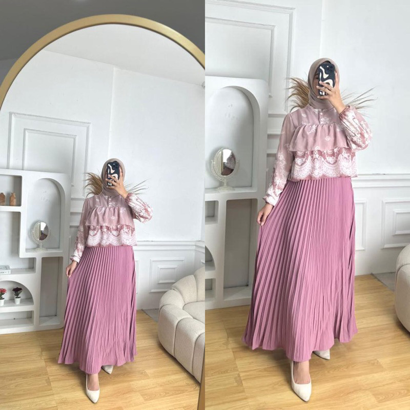 PGMT • SYAFIKA COMBI GAMIS MAXI DRESS LEBARAN CRINKLE AIRFLOW MOTIF ...