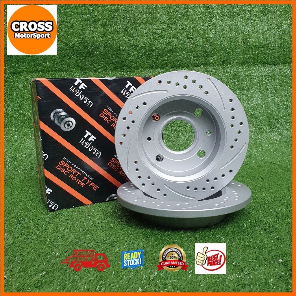 ORIGINAL TF SLOTTED & DRILLED SPORT DISC ROTOR FOR PERODUA KELISA ...